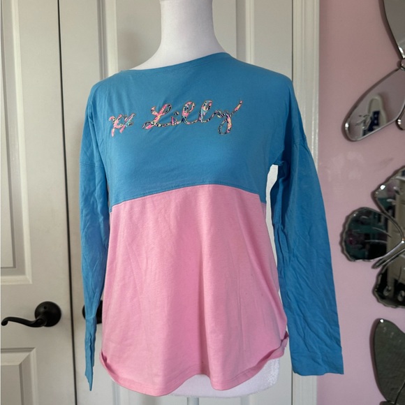 Lilly Pulitzer | Shirts & Tops | Lilly Pulitzer Blue And Pink Long ...